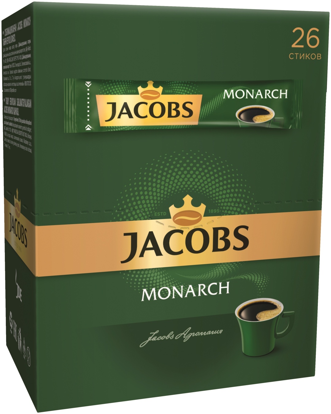 Купить Кофе растворимый Jacobs Monarch 26 пакетиков 46,8 г в Алматы – Магазин на Kaspi.kz