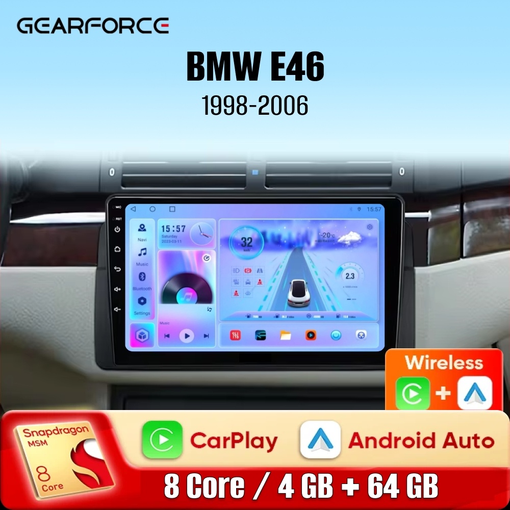 Купить GearForce DEH BMW E46 1998-2006 4gb+64gb + в подарок камера заднего вида в штатное место ...
