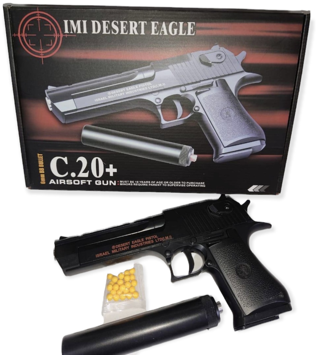Купить Пистолет Airsoft Desert Eagle L20202 металл 12 шт в Алматы