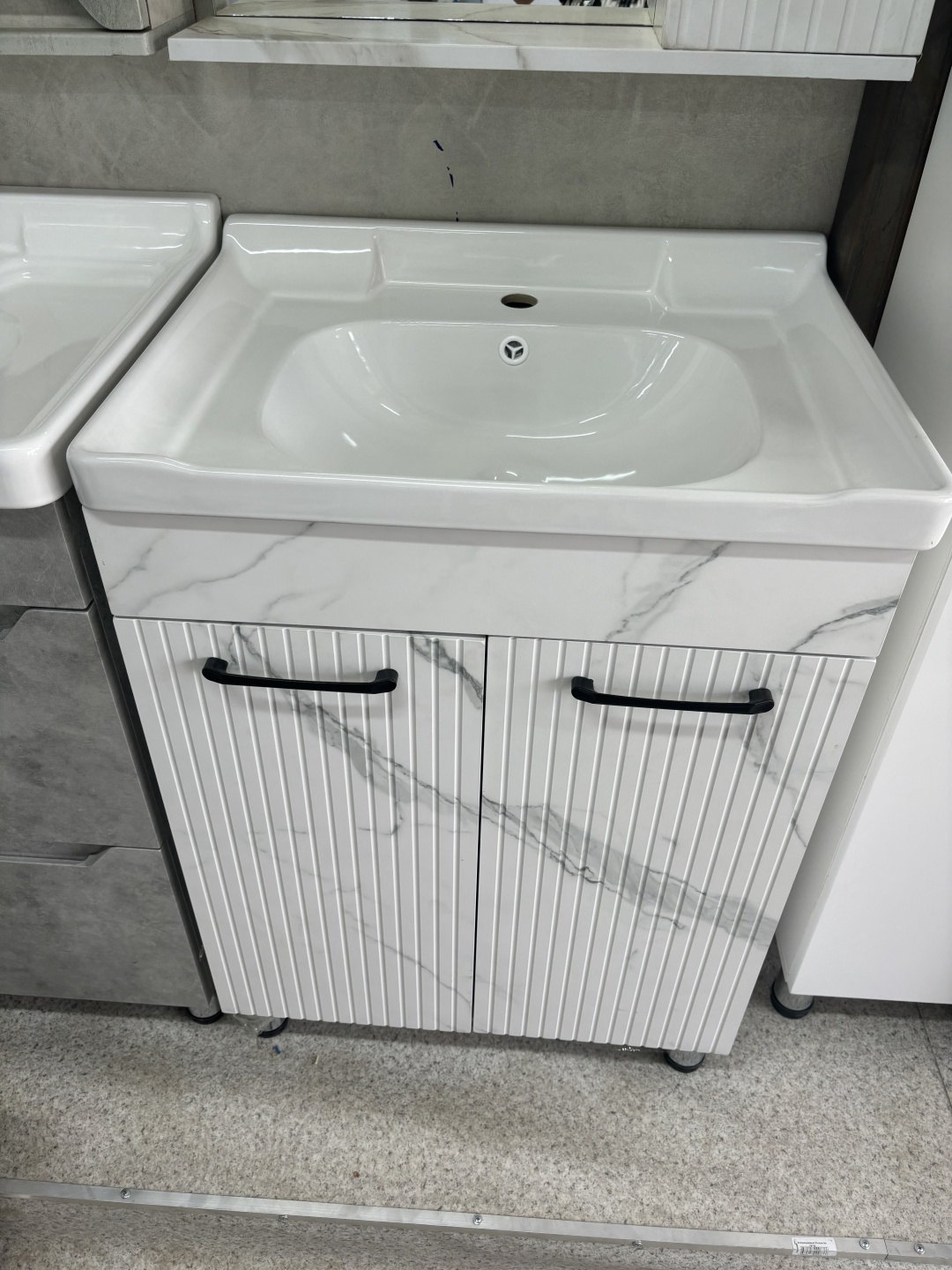 Купить Тумба с раковиной в комплекте, 60x85x50 см, белый в Алматы ...