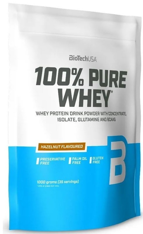 Купить Протеин BioTech USA 100% Pure Whey Лесной Орех 1000 г в Алматы – Магазин на Kaspi.kz
