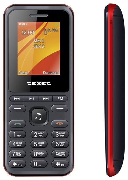 Купить Мобильный телефон teXet TM-316 черный-красный в Алматы – Магазин на Kaspi.kz