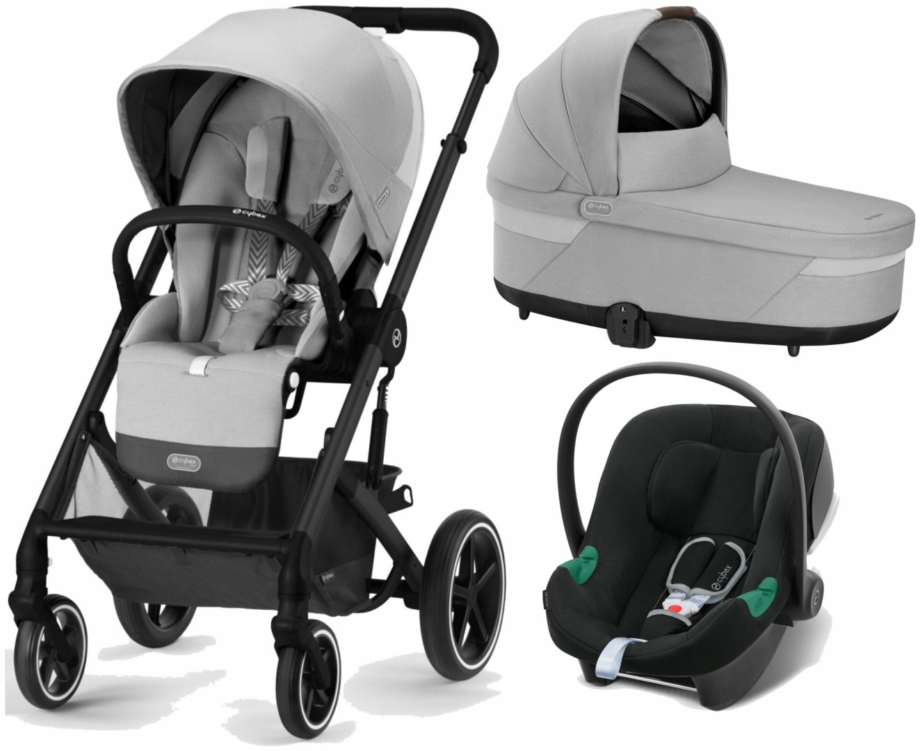 Купить Коляска универсальная 3 в 1 Cybex Balios S Lux BLK, светло-серый ...