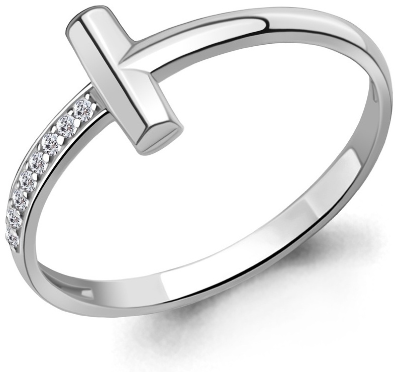 Купить Кольцо AQUAMARINE 67041 размер 18 вес 1.48 г серебро, фианит в ...