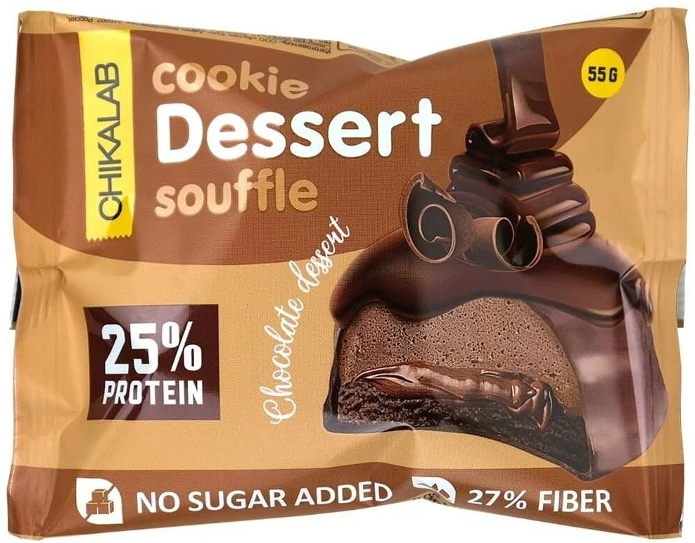 Купить CHIKALAB Dessert Souffle Шоколадный десерт печенье протеиновое с ...