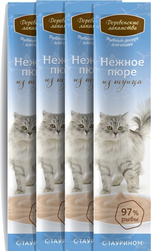 Купить Лакомство Деревенские лакомства 590850 Нежное из тунца 40 г 4 в ...