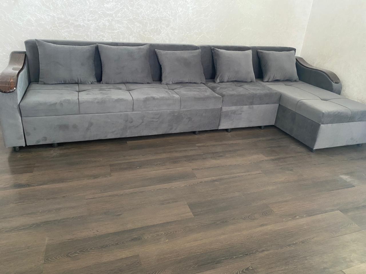 Купить Диваны Алмата диван угловой Есен, обивка велюр, 80х400х130 см ...