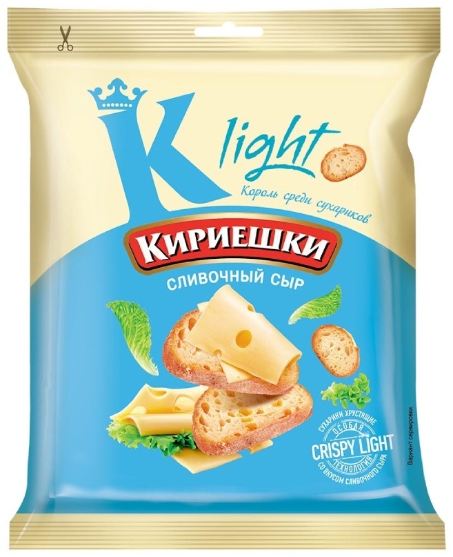 Купить Сухарики Кириешки Light сливочный сыр 80 г в Алматы – Магазин на ...