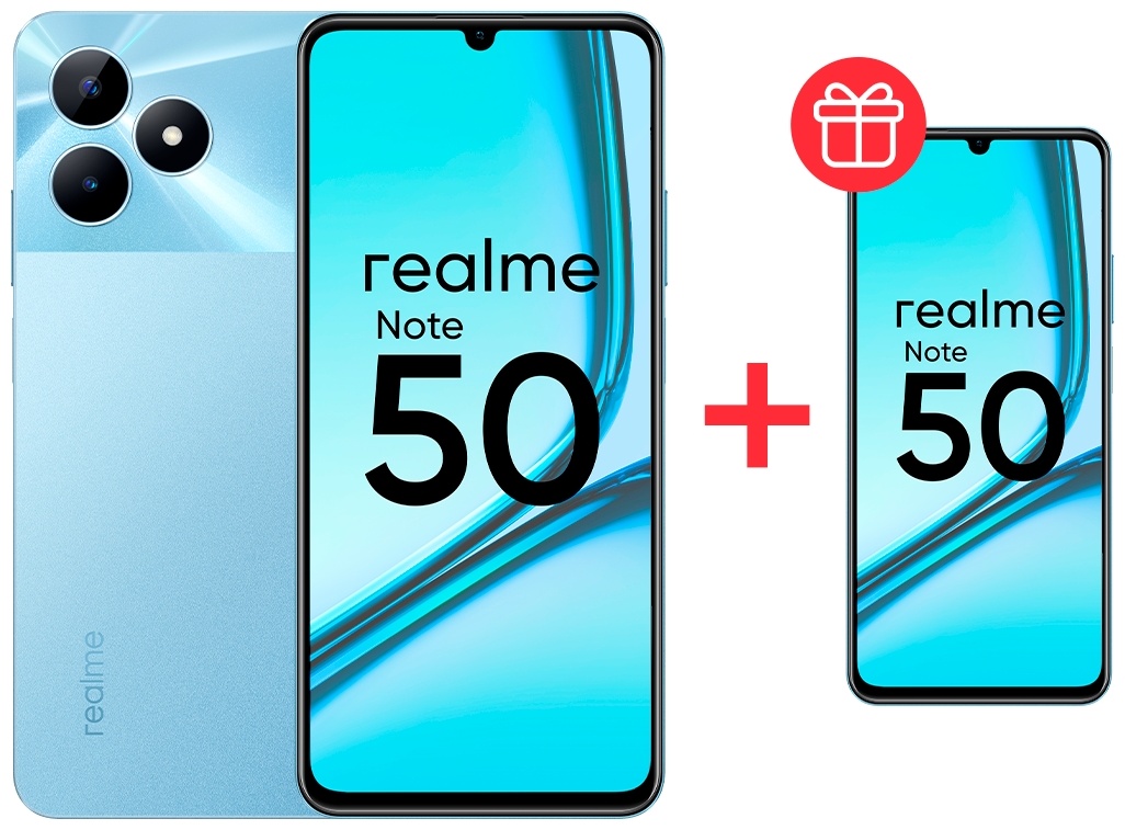 Купить Смартфон Realme Note 50 4 ГБ/128 ГБ голубой + подарок в Алматы ...