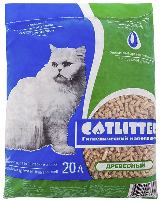 Купить Наполнитель Catlitter древесный впитывающий 20 л в Алматы Магазин на Kaspi Kz