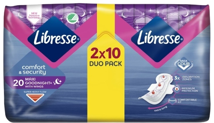 Купить Libresse прокладки Maxi Goodnight+ 20 шт в Алматы – Магазин на ...