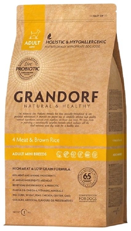 Купить Корм Grandorf Holistic&Hypoallergenic 4Meat&Brown Rice 4 мяса и ...