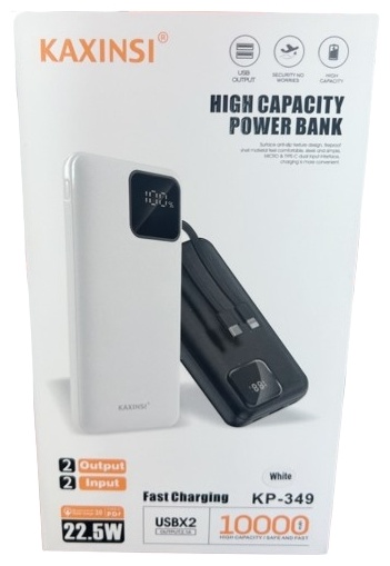Купить Внешний аккумулятор KAXINSI KP-349 10000 мАч белый в Алматы – Магазин на Kaspi.kz