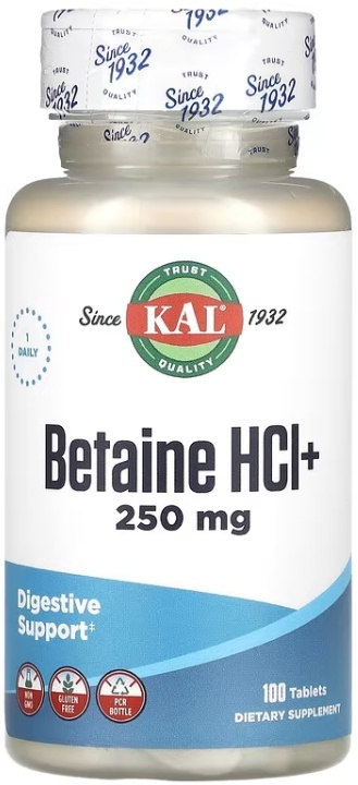 Купить KAL БАД Betaine HCl+ 100 таблеток в Алматы – Магазин на Kaspi.kz
