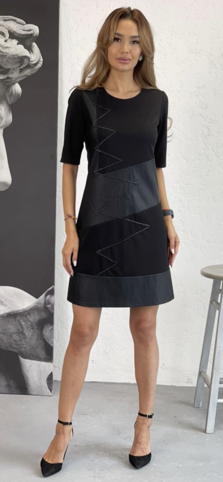 Купить Повседневное платье SofiCo SM2277-44 черный 46 в Алматы ...