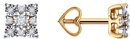 Купить Пусеты SOKOLOV 51-222-02039-1_1,41 вес 1.41 г золото, бриллиант в Алматы – Магазин на ...