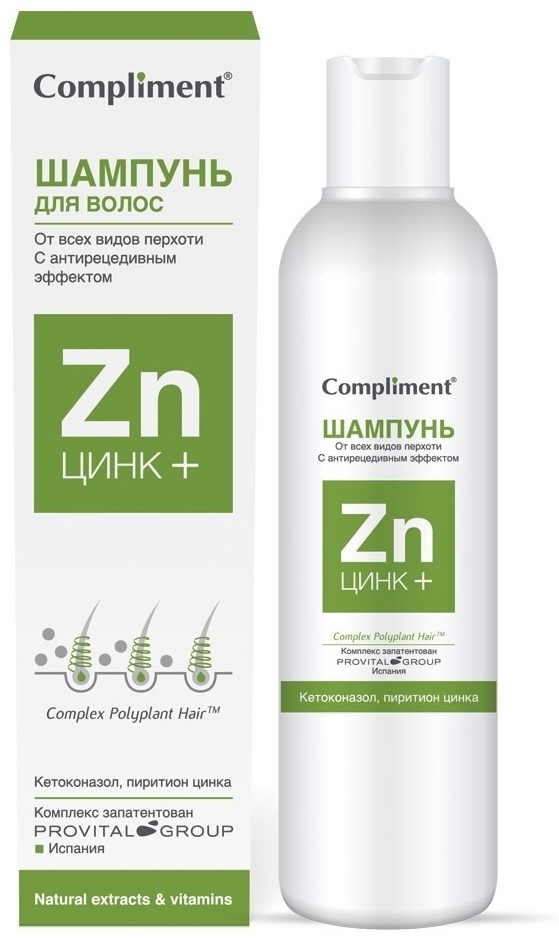 Купить Compliment Zn Цинк+ шампунь 200 мл в Алматы – Магазин на Kaspi.kz