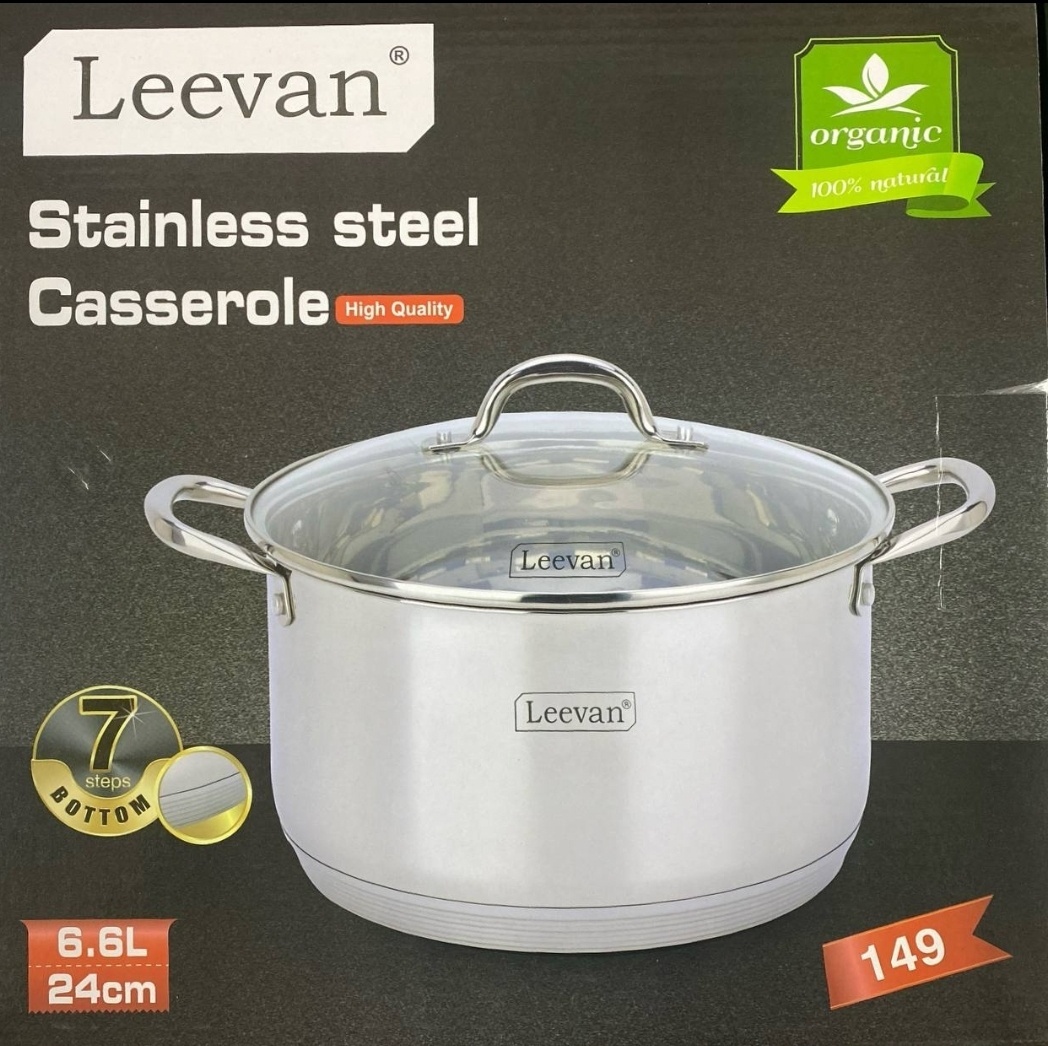 Купить Leevan кастрюля 149 нержавеющая сталь 6.6 л в Алматы – Магазин ...
