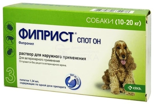 Купить Средство KRKA Фиприст Спот 134 мг 3 × 1,34 мл от блох, от клещей ...