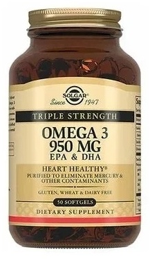 Купить Solgar Triple Strength Omega-3 950 mg EPA & DHA капсулы 50 шт в ...