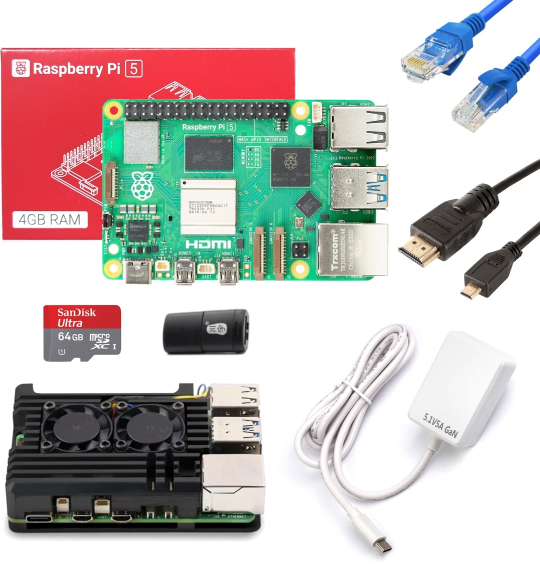 Купить Микрокомпьютер Raspberry Pi 5 B Starter Kit 4GB в Алматы ...
