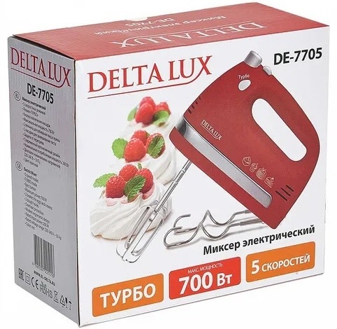 Купить Миксер DELTA LUX DE-7705 красный в Алматы – Магазин на Kaspi.kz
