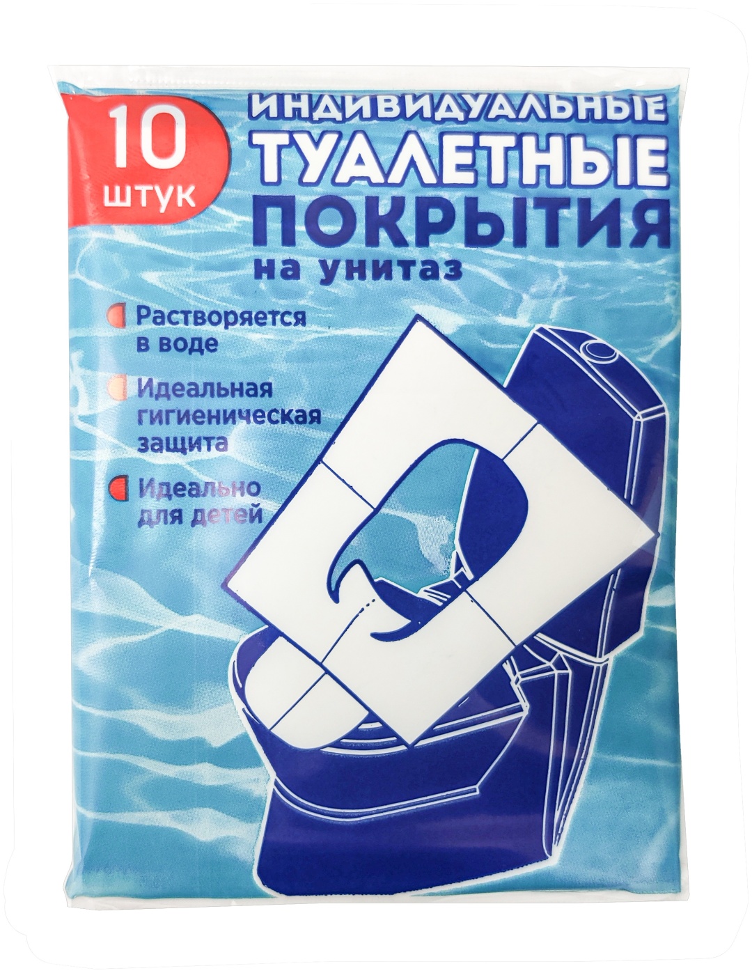 Купить Покрытия для унитаза 1-слойный 10 шт, смешанная целлюлоза в ...