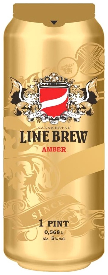 Купить Line Brew Amber пиво фильтрованное, янтарное 5% 0.568 л в Алматы ...