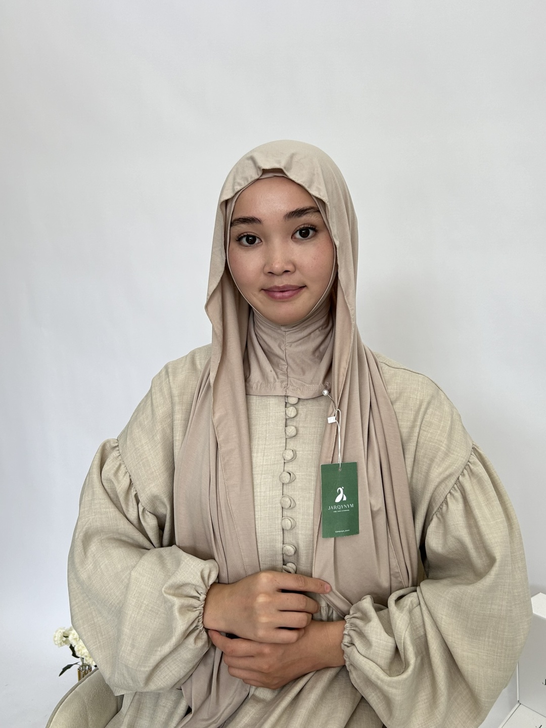 Купить Хиджаб Jarqynym 600400-1 размер универсальный, бежевый в Алматы – Магазин на Kaspi.kz