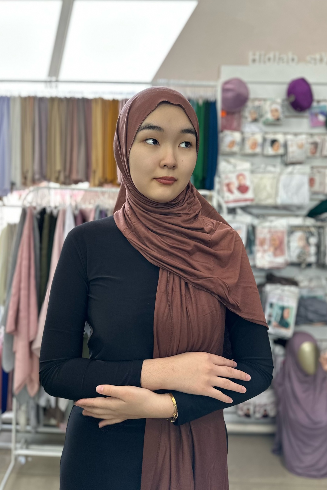 Купить Шарф Hidjab style 000218 трикотаж 160 x 60 см в Алматы – Магазин на Kaspi.kz