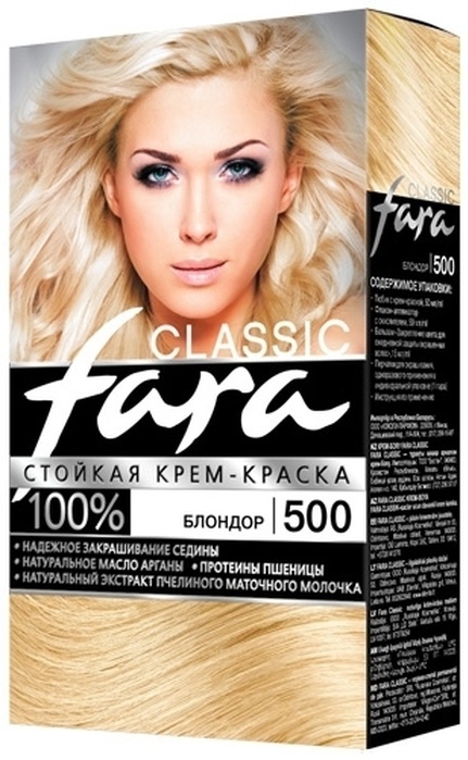 Купить Fara Fara Classic Краска блондор крем-краска 500 блондин 115 мл ...