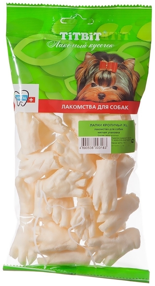 Купить TiTBiT 003183 Лапки кроличьи XL 70 г в кредит в Астане – Kaspi ...