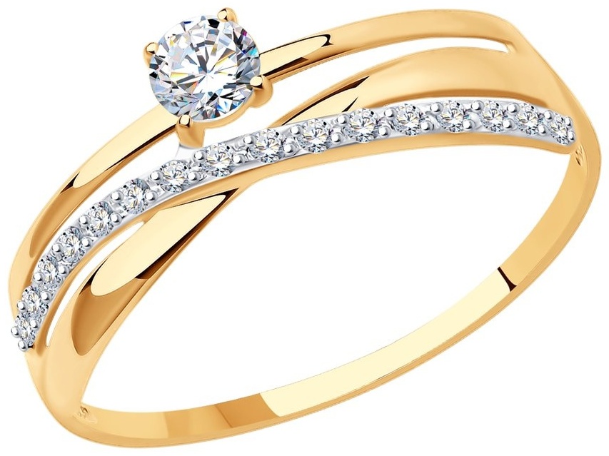 Купить Кольцо SOKOLOV 016898 размер 21 вес 1.54 г золото, фианит в ...