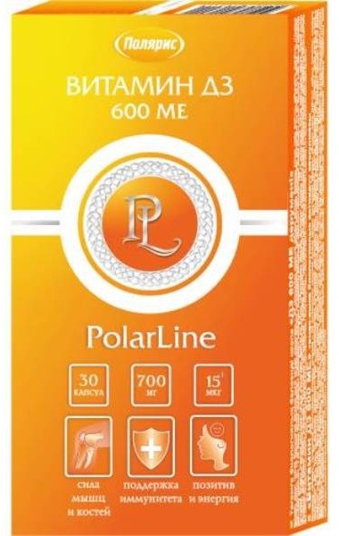 Купить Полярис (Россия) витамин D3 PolarLine 600 МЕ 700 мг 30 капсул в Алматы – Магазин на Kaspi.kz