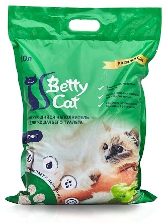Купить Наполнитель Betty Cat Яблоко бентонитовый комкующийся 10 л в ...