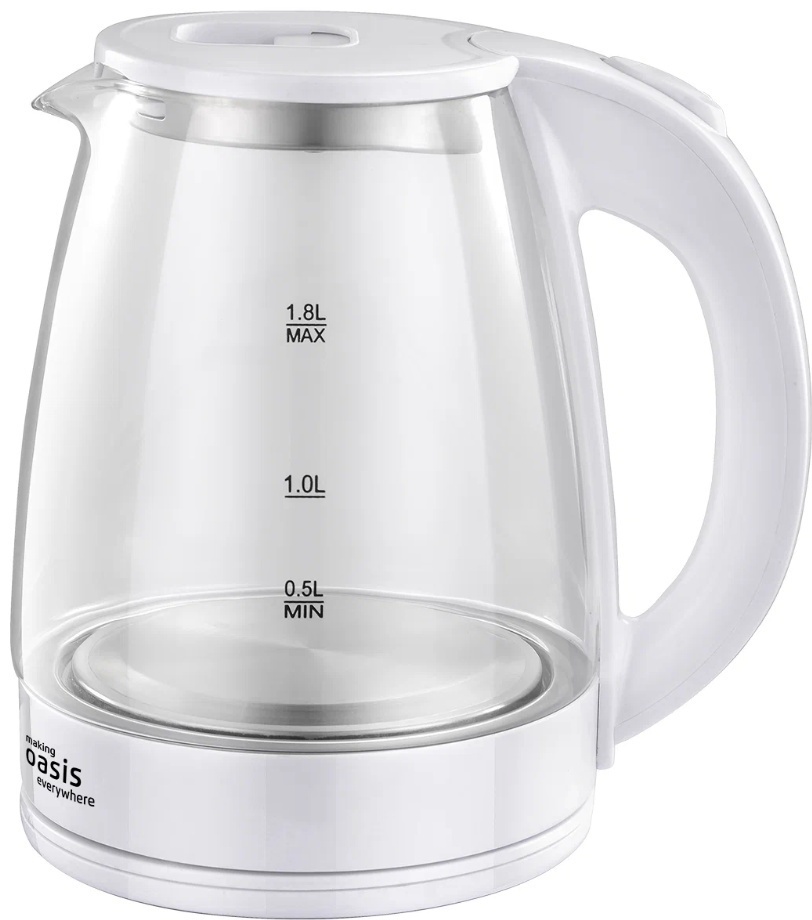 Купить Электрочайник Oasis K-8GW белый в Алматы – Магазин на Kaspi.kz
