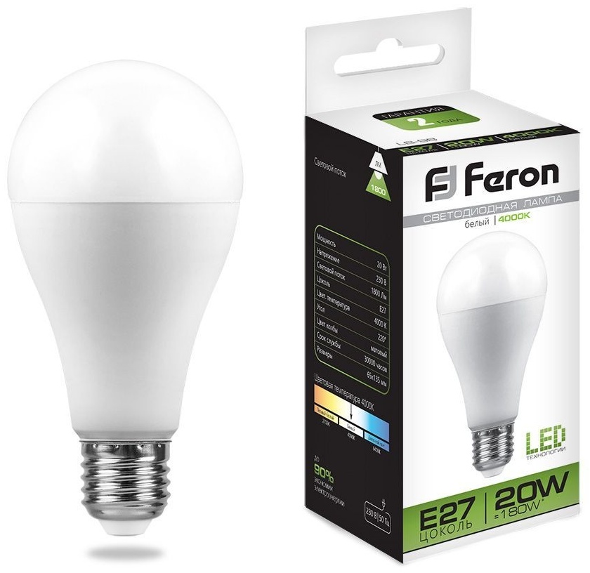Купить Лампочка Feron 25788 20W E27 1 шт в Алматы – Магазин на Kaspi.kz