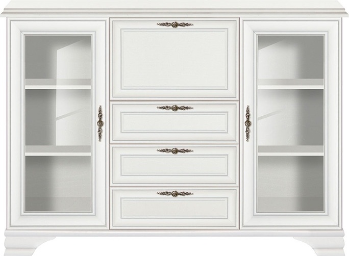 Купить Комод BRW Кентаки KOM 2W3S1B, 154.5x44.5x109.5 см, белый в ...