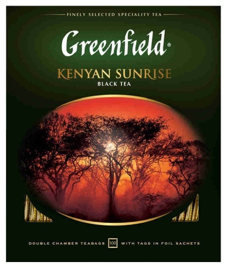 Купить Чай Greenfield Kenyan Sunrise черный 100 пакетиков в Алматы ...