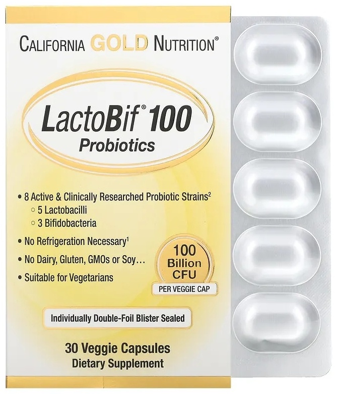 Купить California Gold Nutrition пробиотик LactoBif Probiotics, 100 ...