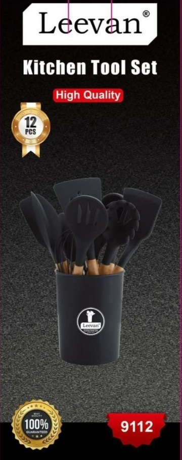 Купить Leevan набор кухонных инструментов 9112 12 шт, дерево, силикон в ...