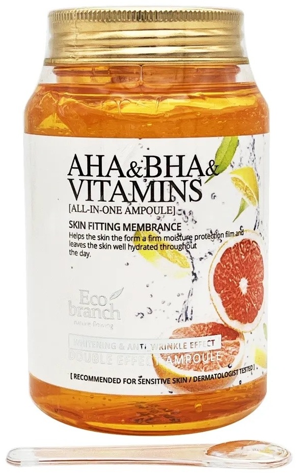 Купить Eco branch сыворотка для лица Aha BHA Vitamins Ampoule 250 мл в ...