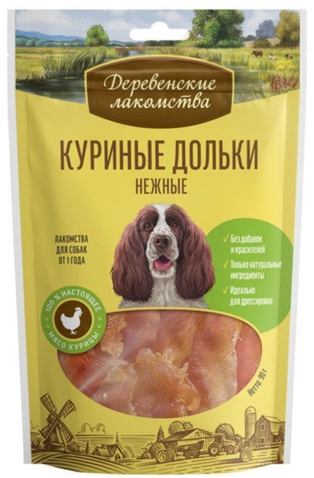 Купить Лакомство Деревенские лакомства куриные дольки 90 г 1 шт в ...