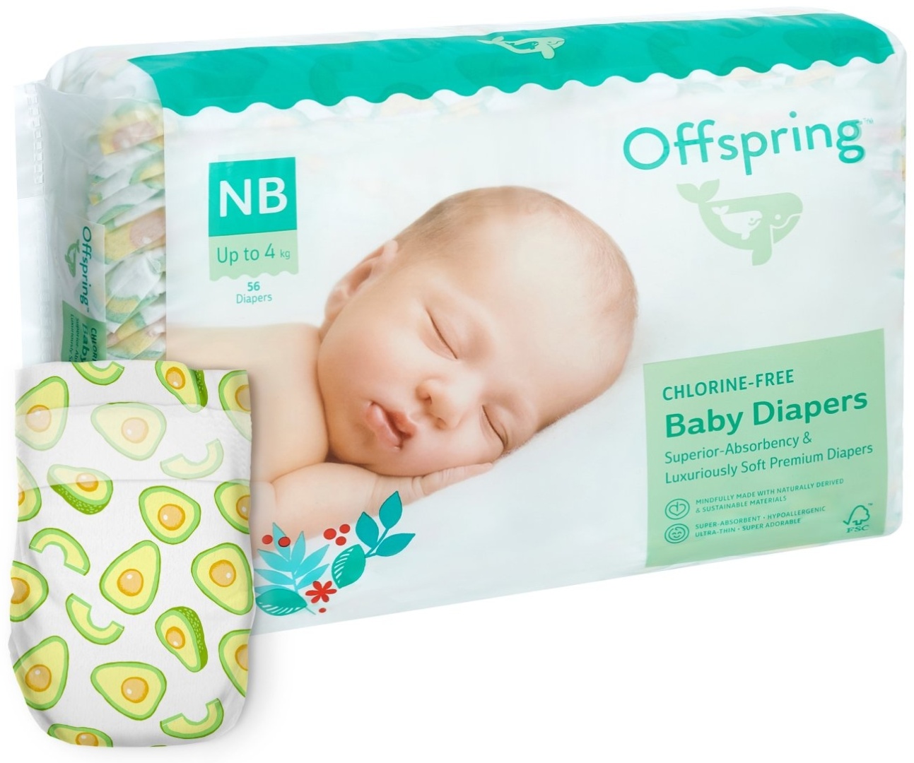 Купить Подгузники Offspring NB, 56 шт в кредит в Алматы – Kaspi Магазин