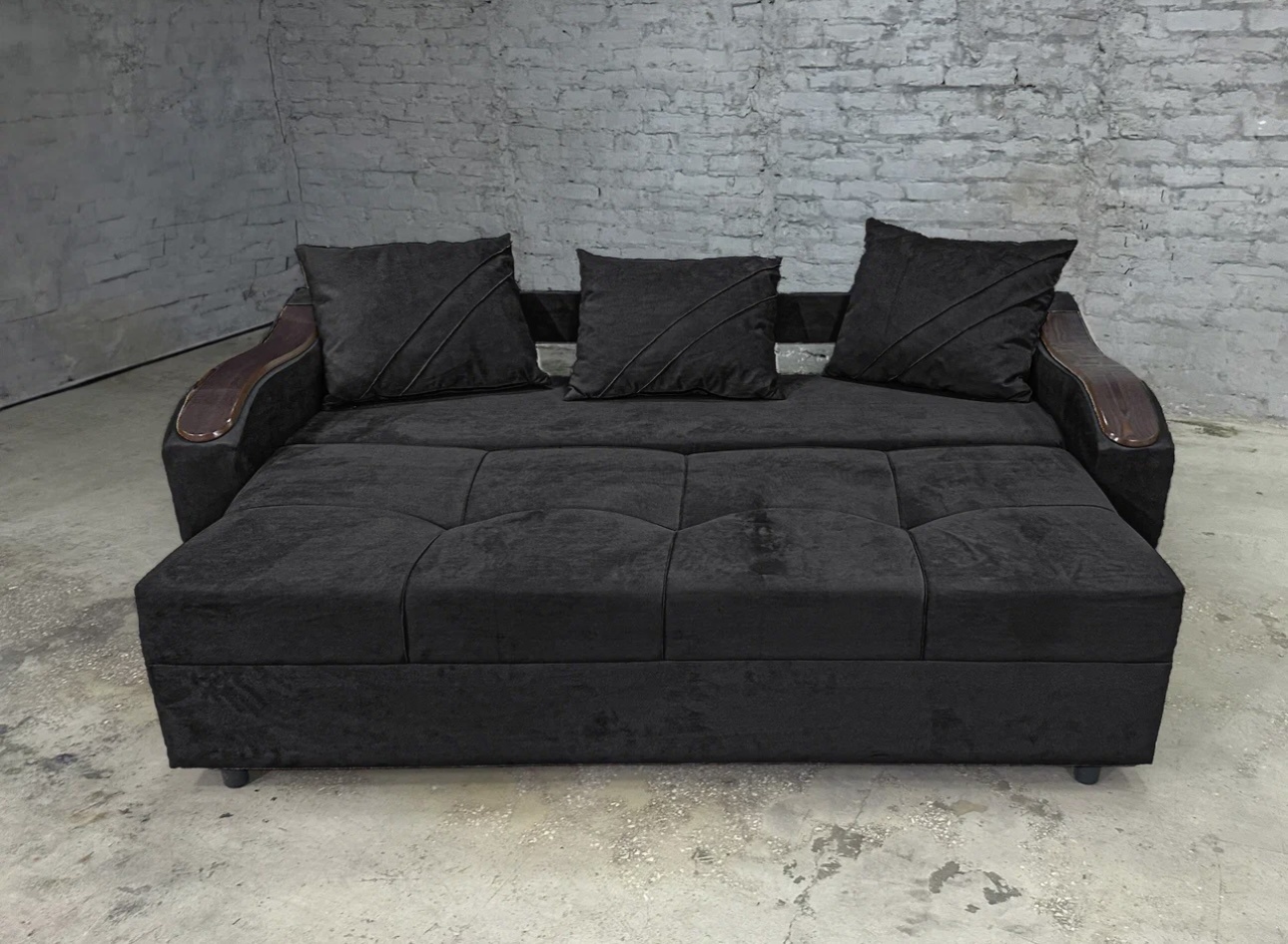 Купить Pro salon KZ Comfort диван, обивка вельвет, 210 см, черный в ...