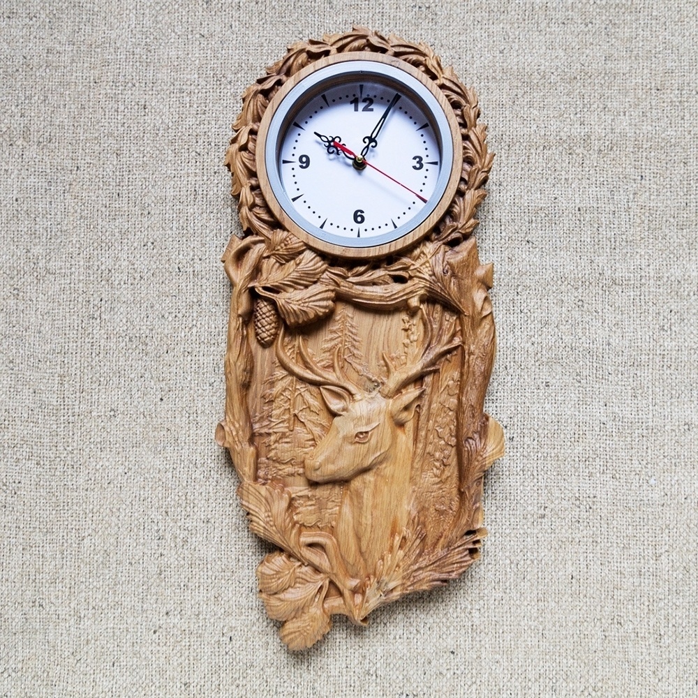 Купить Часы кварцевые Bair Doors Олень в лесу 13814, дерево в Алматы ...