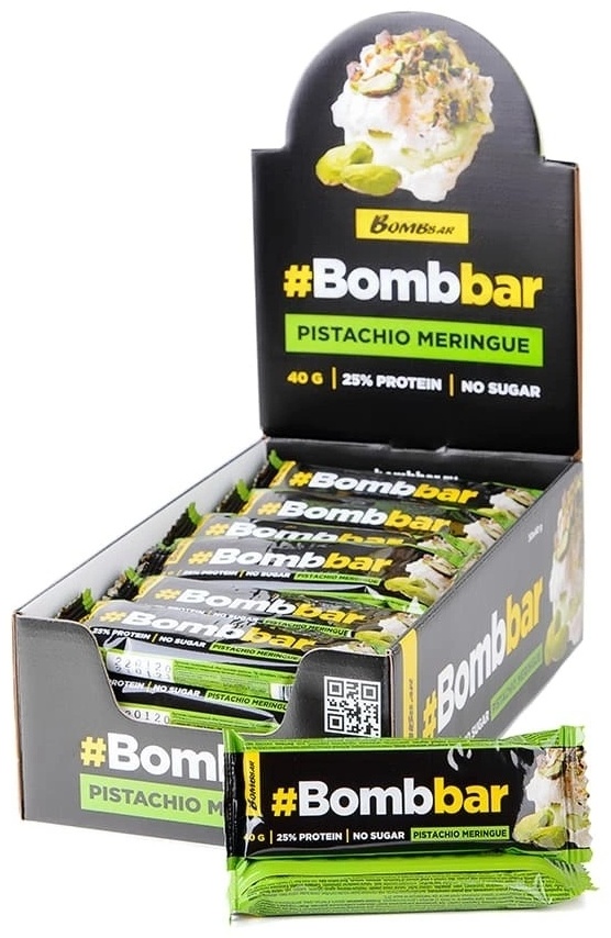 Купить BombBar батончик протеиновый со вкусом фисташка, меренга 40 г в ...