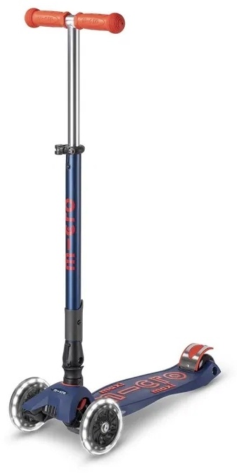 Купить Самокат Micro Maxi Deluxe Foldable LED Navy/Red MMD133 синий в ...
