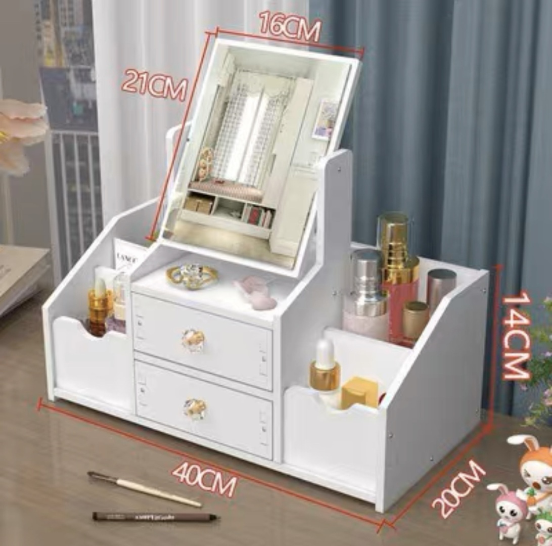 Купить Beautybox органайзер комод для косметики с зеркалом ЛДСП белый в ...