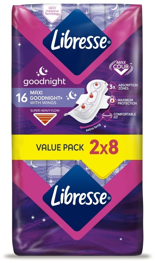 Купить Libresse прокладки Goodnight Maxi 16 шт в Алматы – Магазин на ...